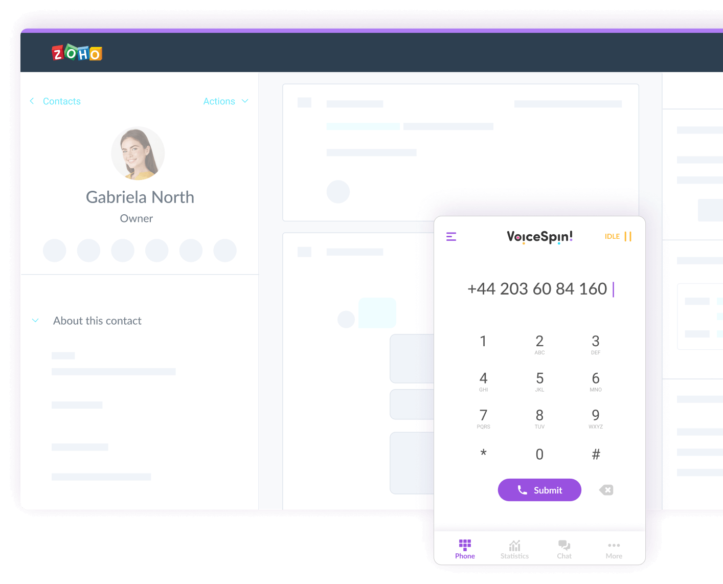 Zoho Auto Dialer Integration + Contact Center Features - VoiceSpin